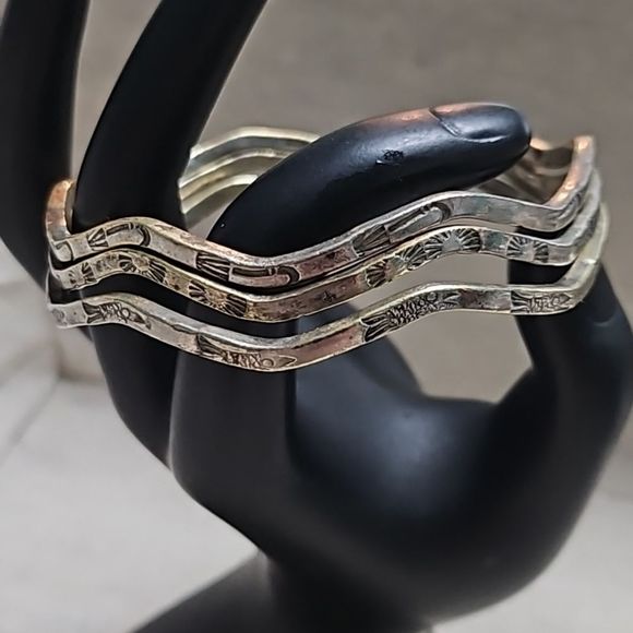 Taxco | Jewelry | Vintagetaxco Sterling Silver Interlocking Bangle Trio ...